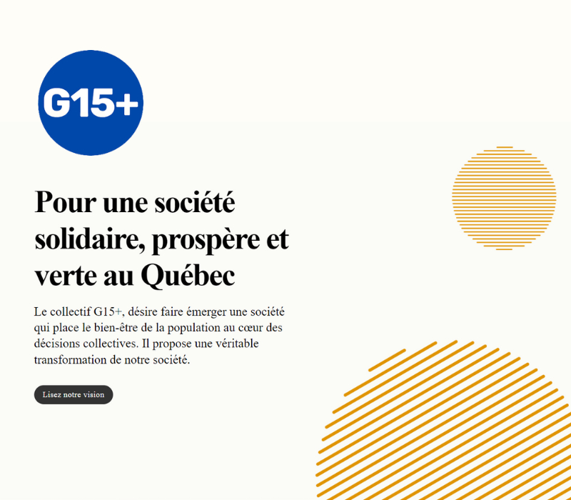 Le collectif G15+ lance 12 chantiers incontournables pour le Québec